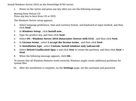 Installing Windows Server 2016 Os On The Poweredge R740 Server
