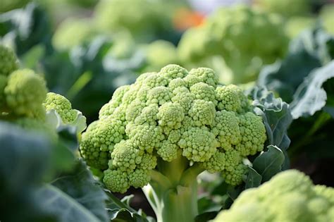 Abundant Fresh Broccoli Harvest Growing In A Plantation Sustainable
