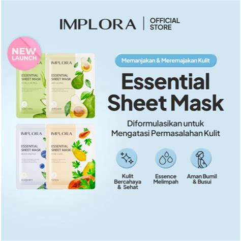 Jual Ss Implora Essential Sheet Mask Masker Wajah Masker Wajah Instan Murah Berkualitas