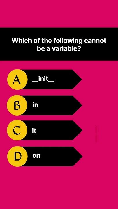 Variables In Python Mcq Pythontutorial Interview Youtube