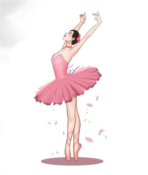手绘唯美舞蹈表演芭蕾舞人物女孩元素插画