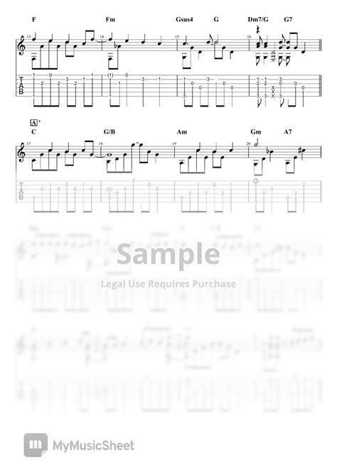 Hisaishi Joe 이웃집 토토로 My Neighbour Totoro Guitar Solo Sheet By