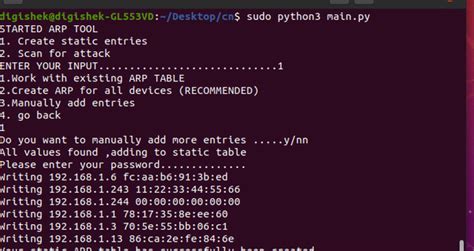 GitHub Digishek ARP SPOOF SCANNING PREVENTING Creates Static Arp Table PREVENTION And Also
