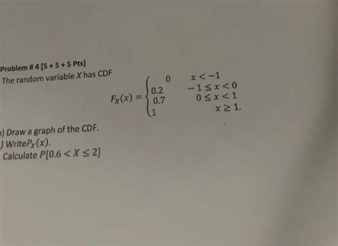 Solved Problem 4 555 Pts The Random Variable X Has