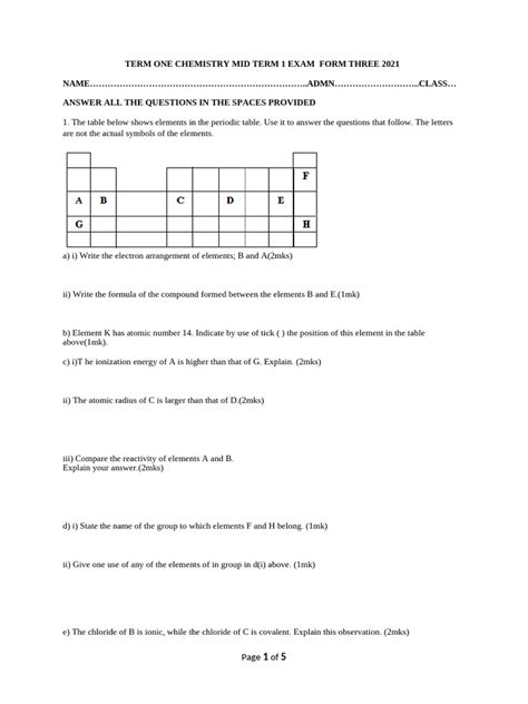 Set1 Chem Midterm 1 2021 Ke F3 Exam Pdf Gases