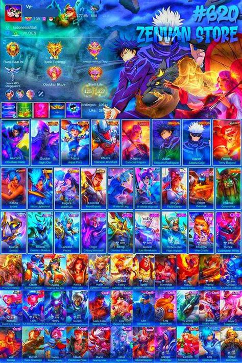 620 ⭐ 125 Hero 327 Skin ⭐ Legend Alucard Collector Gusion Collector Nana Collector Khufra