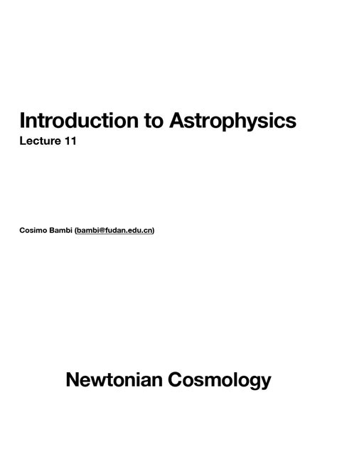 Lecture 11 Pdf Physical Cosmology Universe