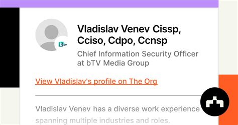 Vladislav Venev Cissp Cciso Cdpo Ccnsp Chief Information Security Officer At Btv Media