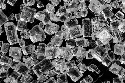 White Crystal Sugar Sugar Crystals Magnified Under A Microscope Stock