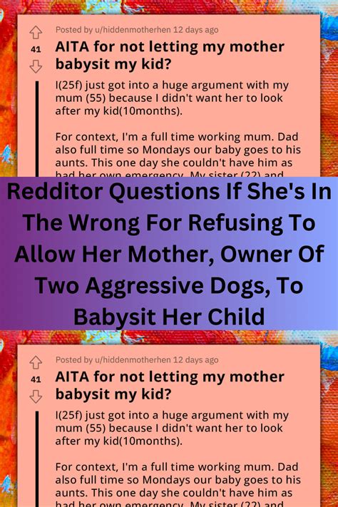 Redditor Questions If She S In The Wrong For Refusing To Allow Her