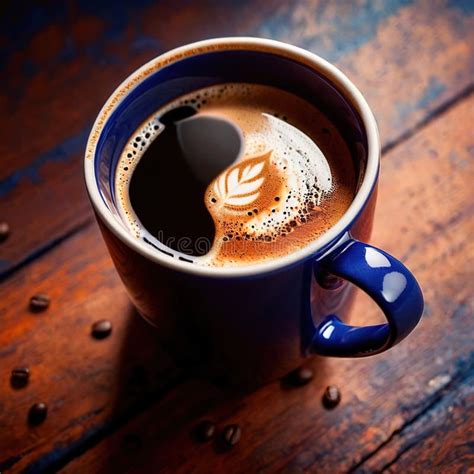 Dark Blue Ceramic Coffee Mug Stock Illustration Illustration Of Food