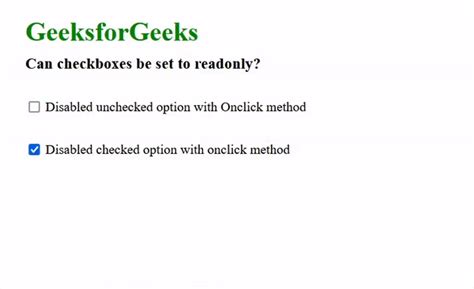 How To Set Checkboxes Readonly In HTML GeeksforGeeks