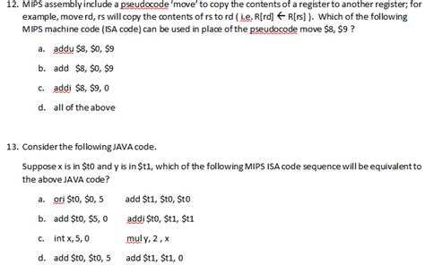 solved 12 mips assembly include a pseudocode ‘move to copy