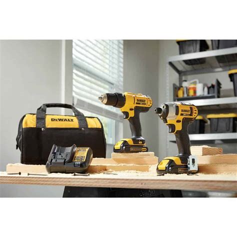 Dewalt Dck240c2 20v Max Cordless Drillimpact 2 Tool Combo Kit With 2
