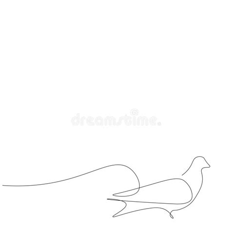 Illustration Du Vecteur De Dessin De Ligne De Silhouette Doiseau