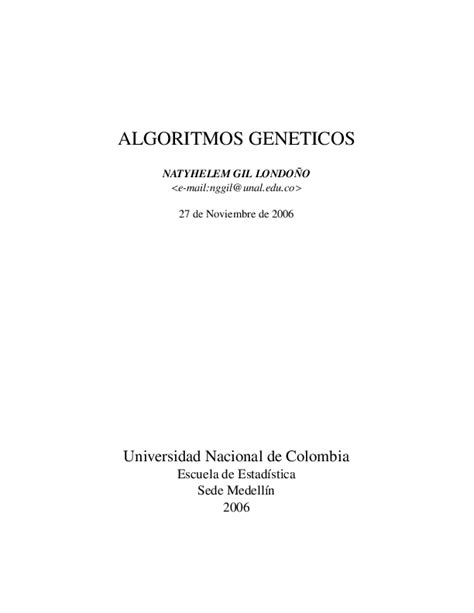 Pdf Algoritmos Geneticos