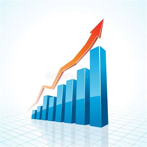 3d Business Growth Bar Graph Stock Vector Illustration Of Gain