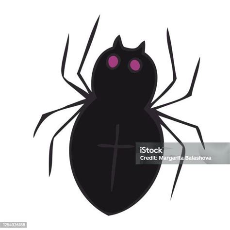 Stock Ilustrace Roztomilý Pavouk S Křížem Na Zádech Vektor Dekorativní