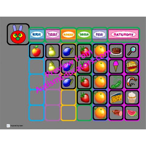 Hungry Caterpillar Match Sort And Sequence For Autism