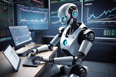 Premium Photo Robotic Analysis In Financial Technology Stock Market