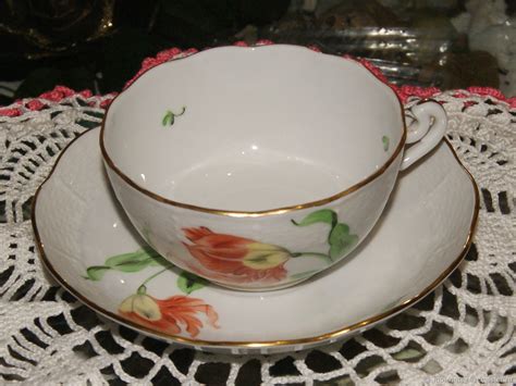 Винтаж Чайная пара Herend Kitty Тюльпан 300мл №4 купить в интернет