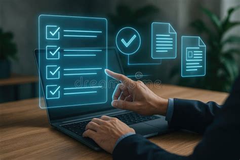 Digital Checklist Workflow Management Business Process Stock Illustration Illustration Of