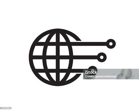 Vektor Desain Template Simbol Teknologi Global Lambang Konsep Desain