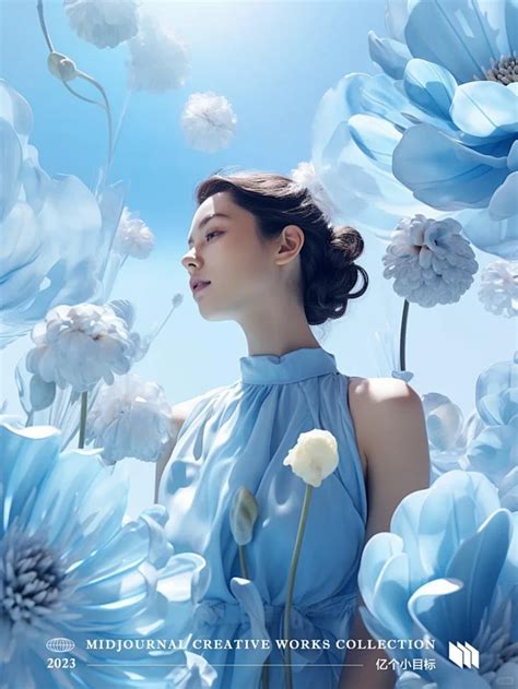 Midjourney 咒语女人花AI摄影