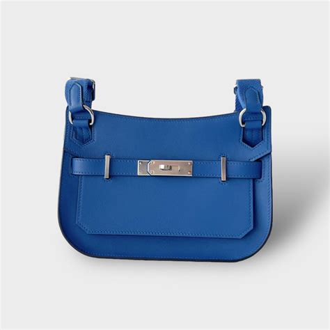 Hermes Jypsiere Mini Bag In Blue With Palladium Hardware At 1stDibs