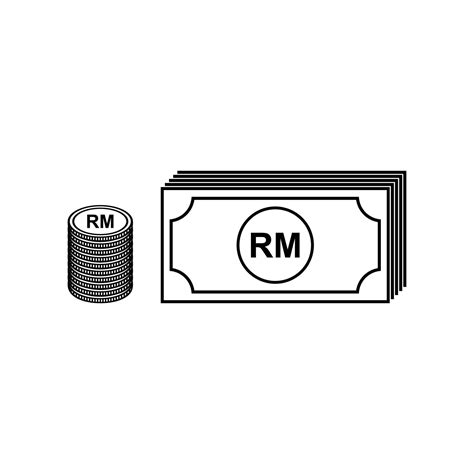 Stack Of Ringgit Malaysia Myr Malaysia Currency Icon Symbol Vector