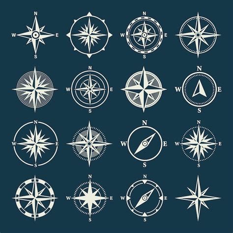 Premium Vector Vintage Marine Wind Rose Nautical Chart Monochrome