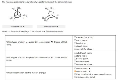 The Newman Projections Below Show Two Conformations Of The Same