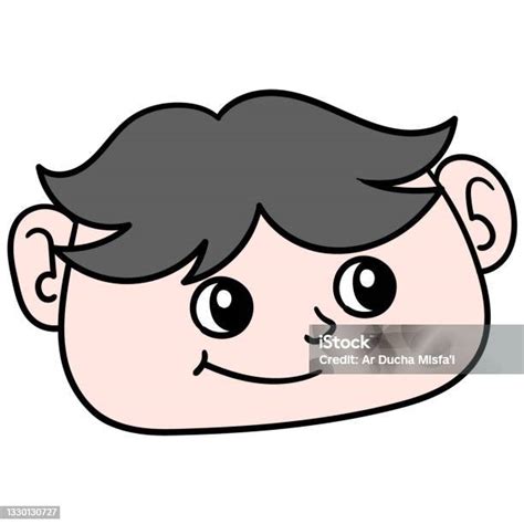 통통한 뺨 인간의 머리 벡터 일러스트 판지 이모티콘 낙서 아이콘 그리기 귀여운에 대한 스톡 벡터 아트 및 기타 이미지 귀여운
