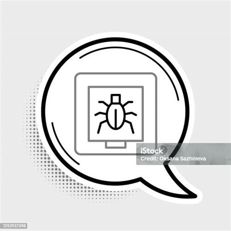 회색 배경에 격리 된 프레임 아이콘에 선 곤충 허바륨 다채로운 개요 개념 벡터 갈색에 대한 스톡 벡터 아트 및 기타 이미지