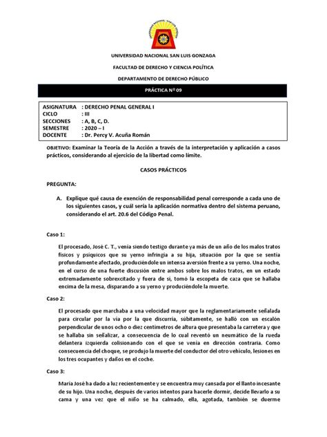 Caso Practico 9 Pdf Derecho Penal