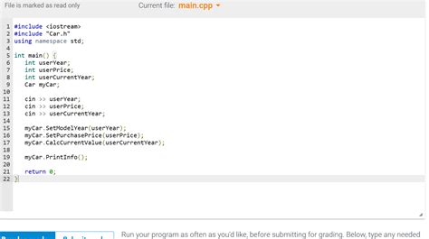 Solved C Car Values Classes Given Main Complete