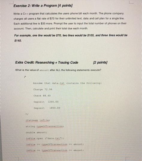 Solved Exercise 2 Write A Program 4 Points Write A C Chegg