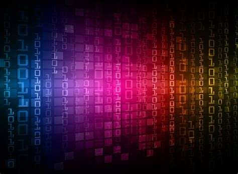 Premium Vector Blue Pink Orange Binary Code Circuit Board Future