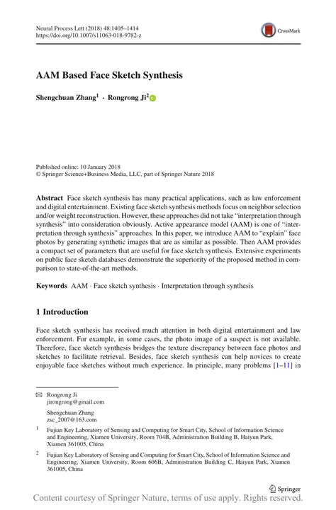 aam based face sketch synthesis request pdf