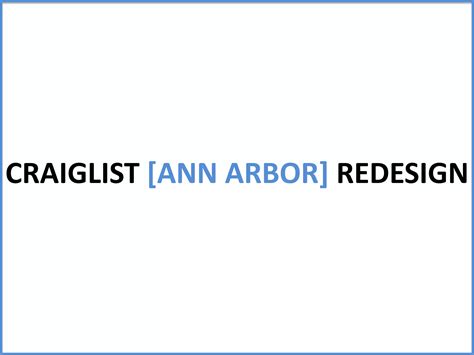 Craigslist Ann Arbor Jobs