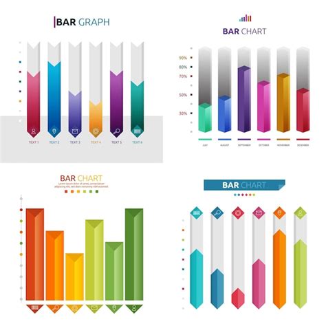 Premium Vector Arrow Bar Graph Chart Statistic Data Infographic Template