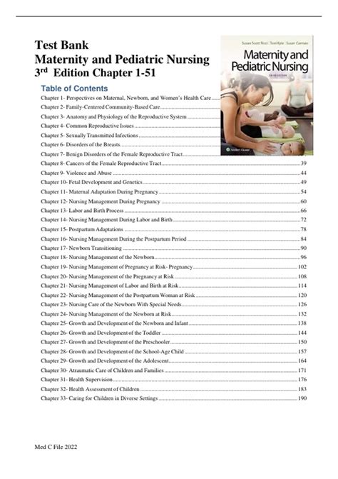 Maternity And Pediatric Nursing 3rd Edition Ricci Kyle Carman Test Bank