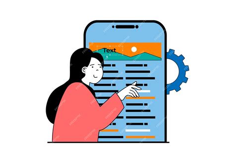 Premium Vector App Development Concept With People Scene In Flat Web