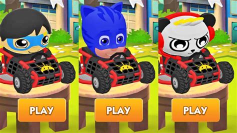 Tag With Ryan PJ Masks Catboy Vs Combo Panda Vs Blue Titan Go Kart