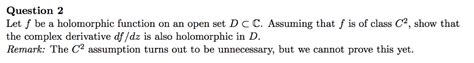 Solved Let F Be A Holomorphic Function On An Open Set D