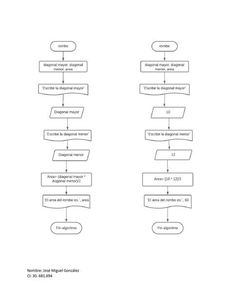 Algoritmo Cuantitativo Obtener El Área De Un Rombo Pdf