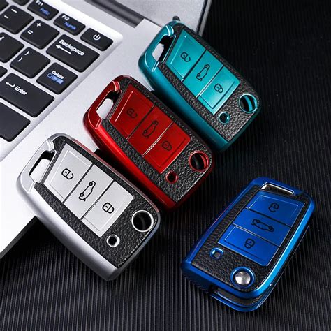 Capa Da Chave Do Carro Para Volkswagen Auto Keychain Protector VW Polo