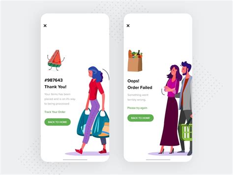 successful and failed ui freebie