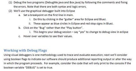 solved 1 debug the two programs debugme java and