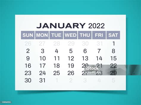 Vetores De Calendário Do Mês De Janeiro De 2022 E Mais Imagens De